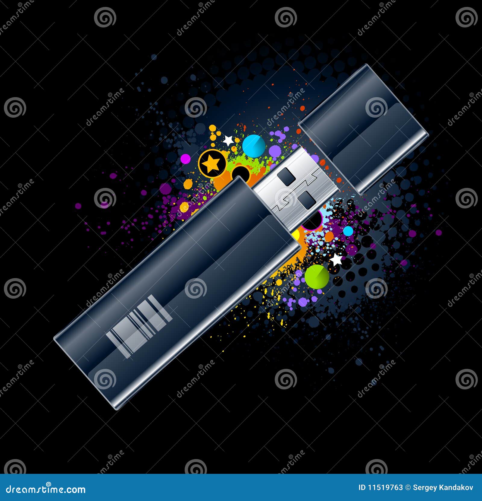 USB Flash Drive stock vector. Illustration of dirty, grunge - 11519763