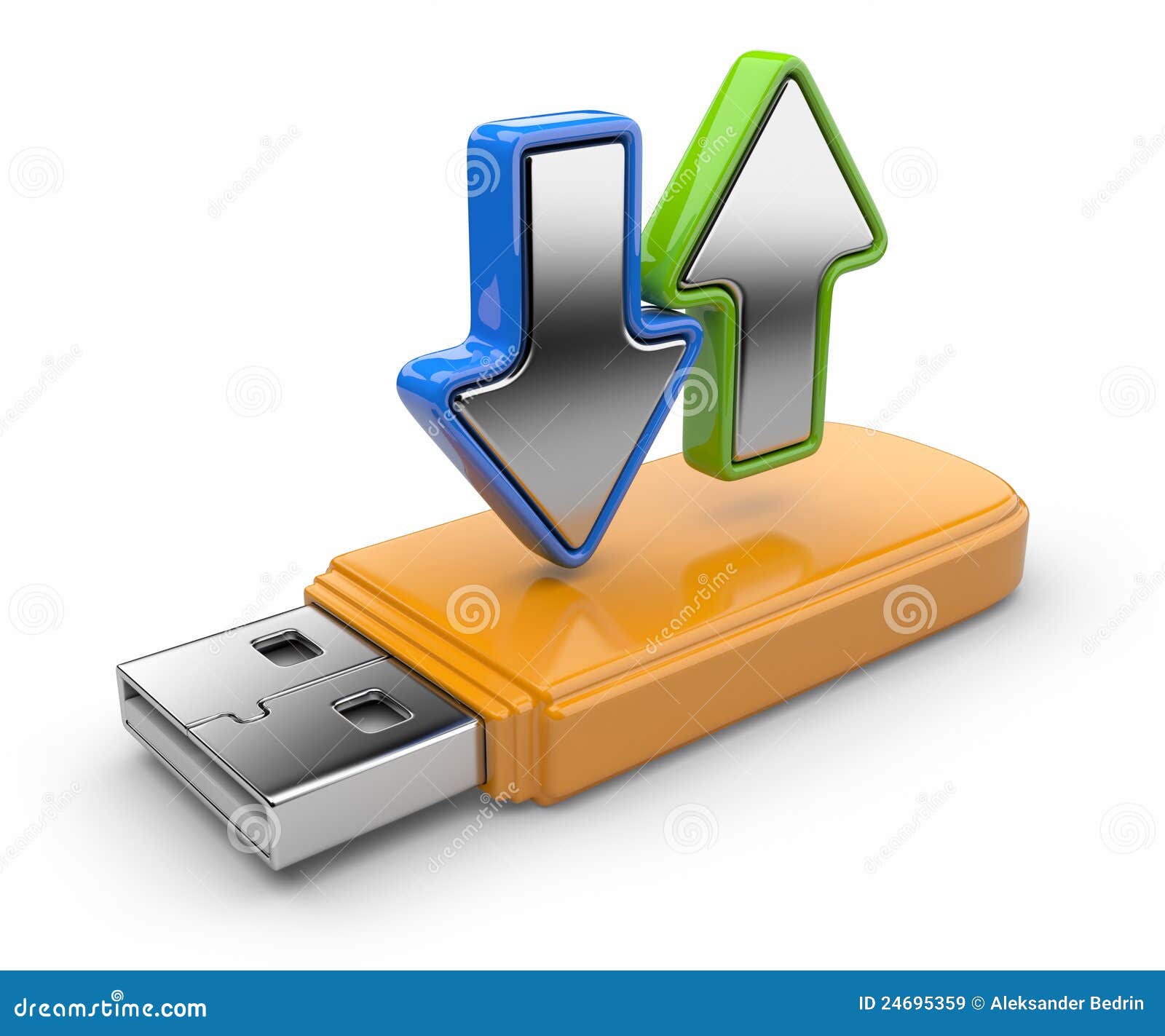 USB Flash Drive and Arrow 3D. Stock Illustration - Illustration of ...