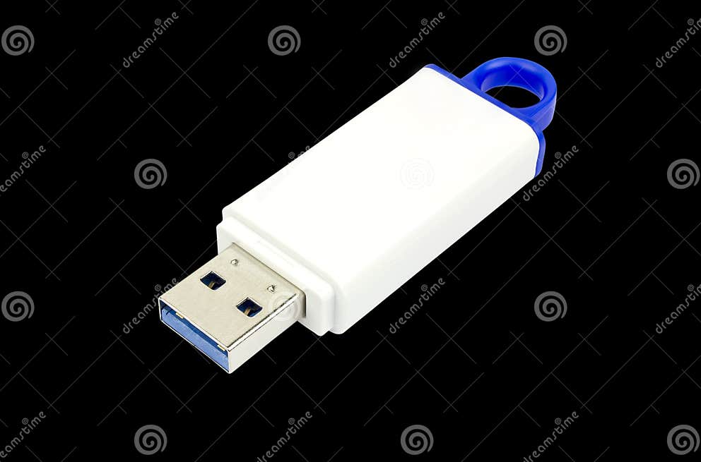 Usb Flash Drive 3.0 on Black Background Stock Image - Image of path ...