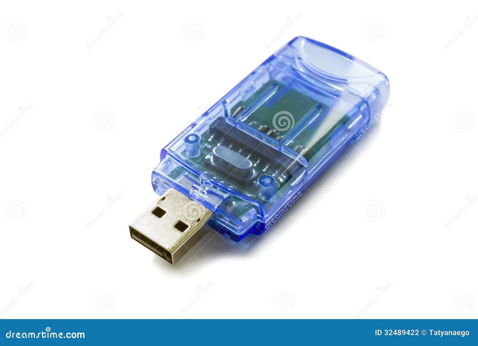 USB flash drive stock photo. Image of chip, blue, device - 32489422