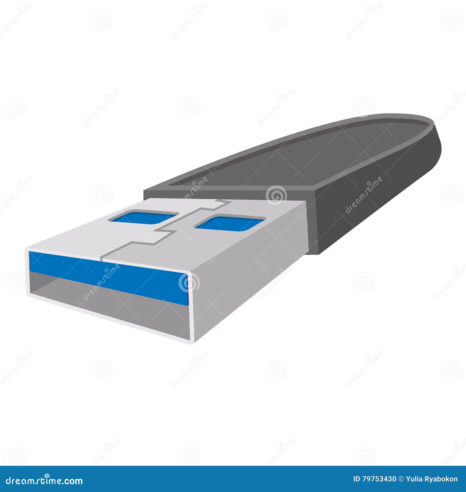 USB Flash Drive Cartoon Icon Stock Vector - Illustration of information ...