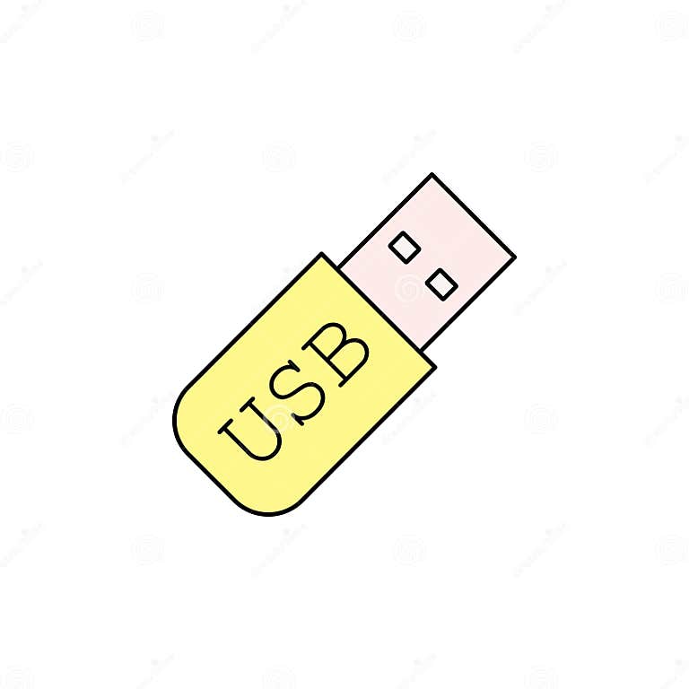 Usb Flash Drive Color Icon, Memory Stick Icon. Usb Icon Stock Vector ...