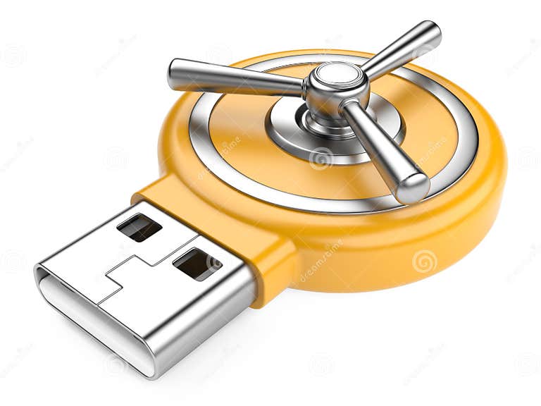 USB Flash Drive and Combination Lock Stock Illustration - Illustration ...