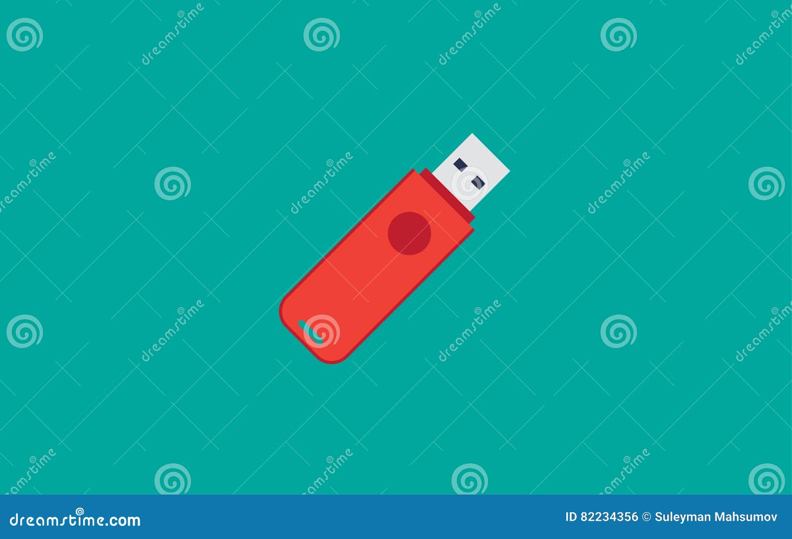 Usb Flash Drive Flat Design Vector Stock Vector - Illustration of ...