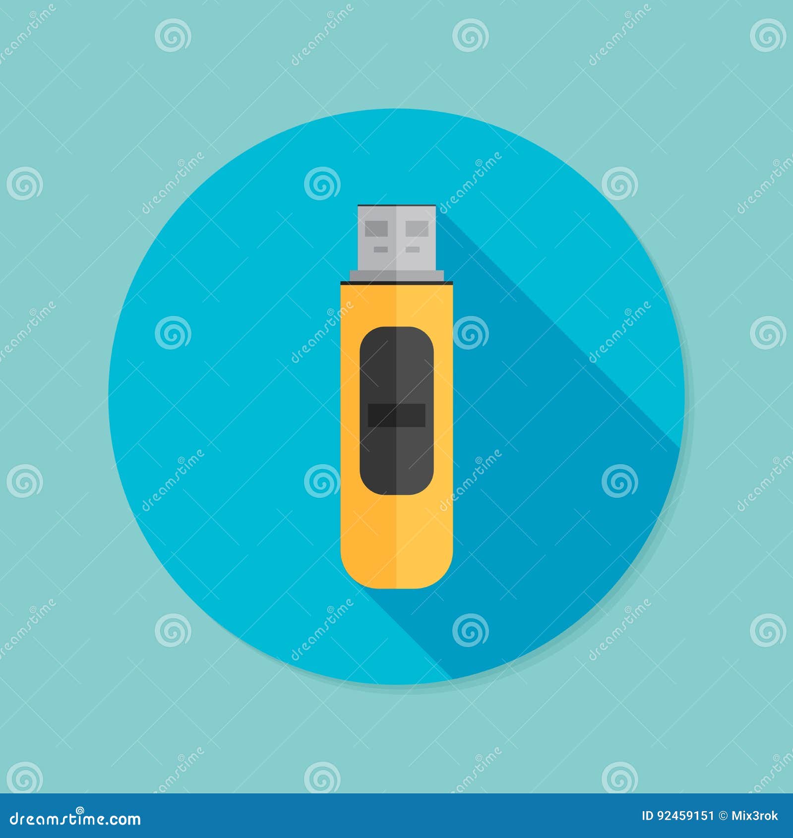 USB Flash Drive. Flat Icon with Long Shadow Stock Vector - Illustration ...