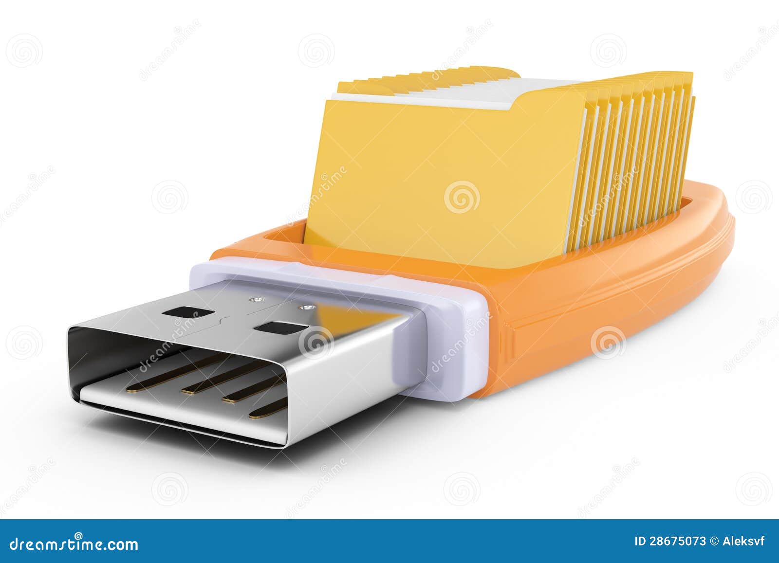 Usb Flash Drive and Folders Stock Illustration - Illustration of ...