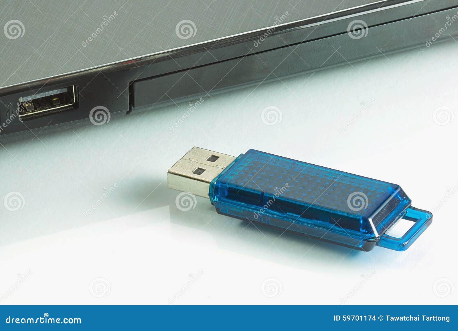 USB flash drive on glass stock photo. Image of laptop - 59701174