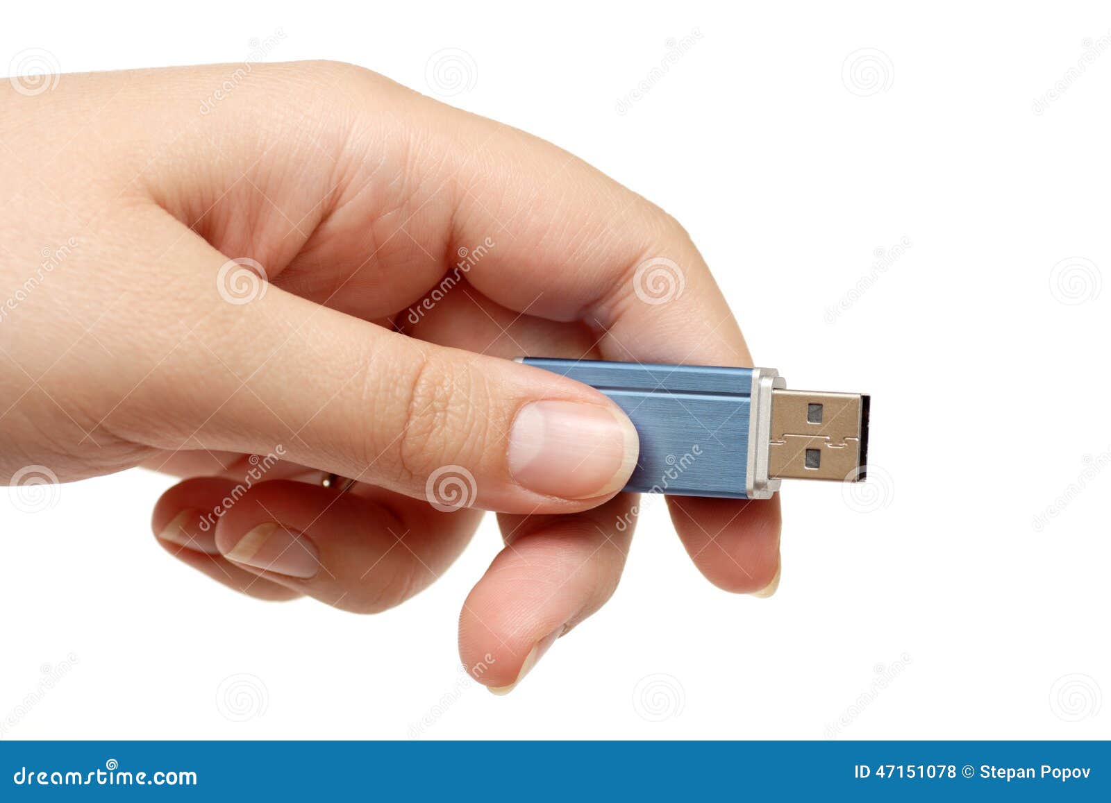 USB Flash Drive in hand stock photo. Image of drive, fingers - 47151078