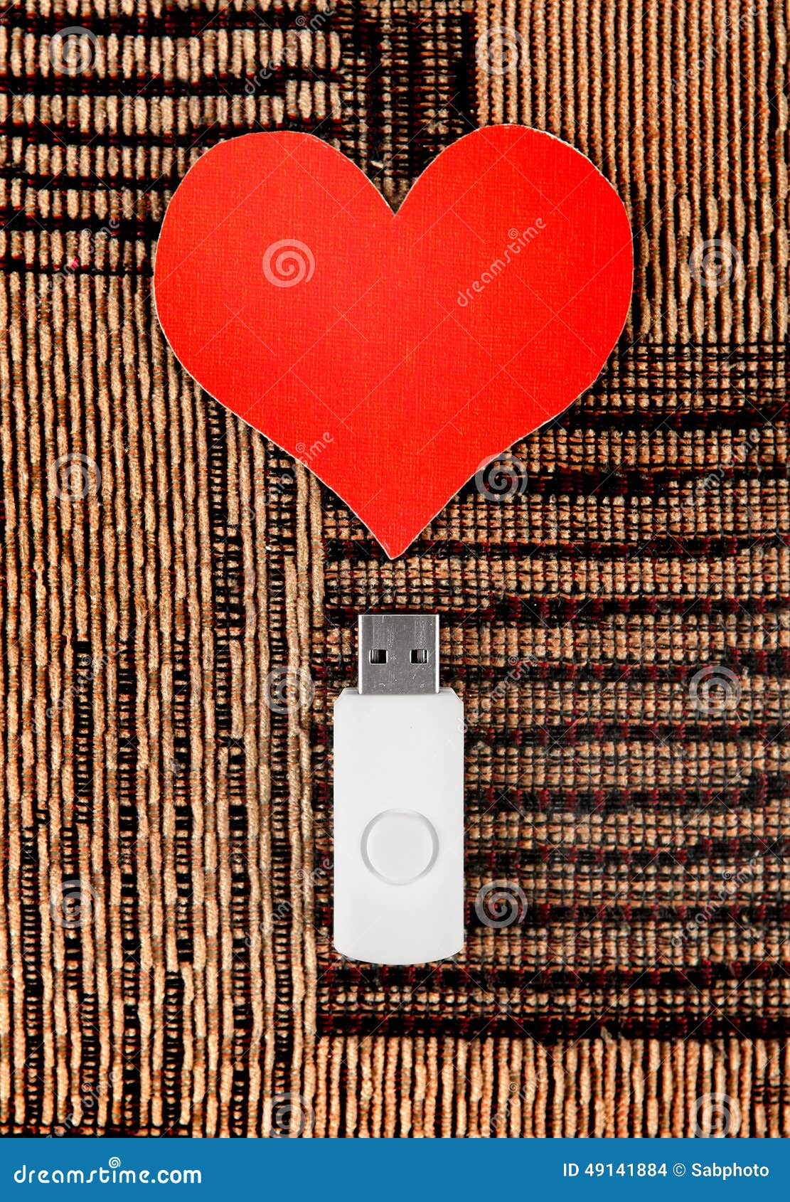 USB Flash Drive with Heart Shape Stock Photo - Image of device, love ...
