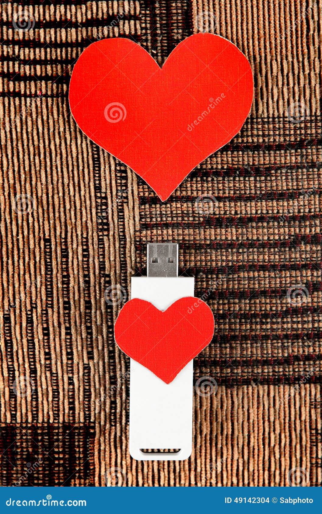 USB Flash Drive with Heart Shape Stock Photo - Image of greeting, heart ...