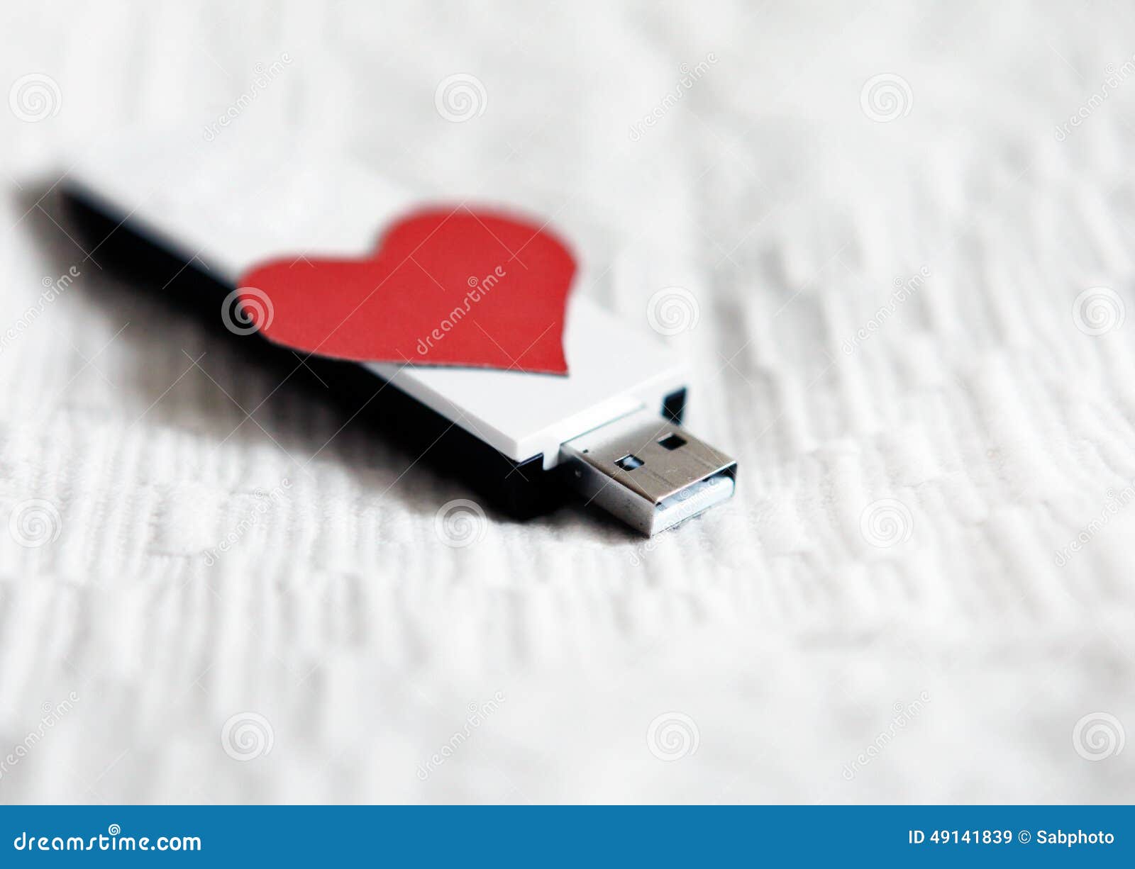 USB Flash Drive with Heart Shape Stock Image - Image of personal ...