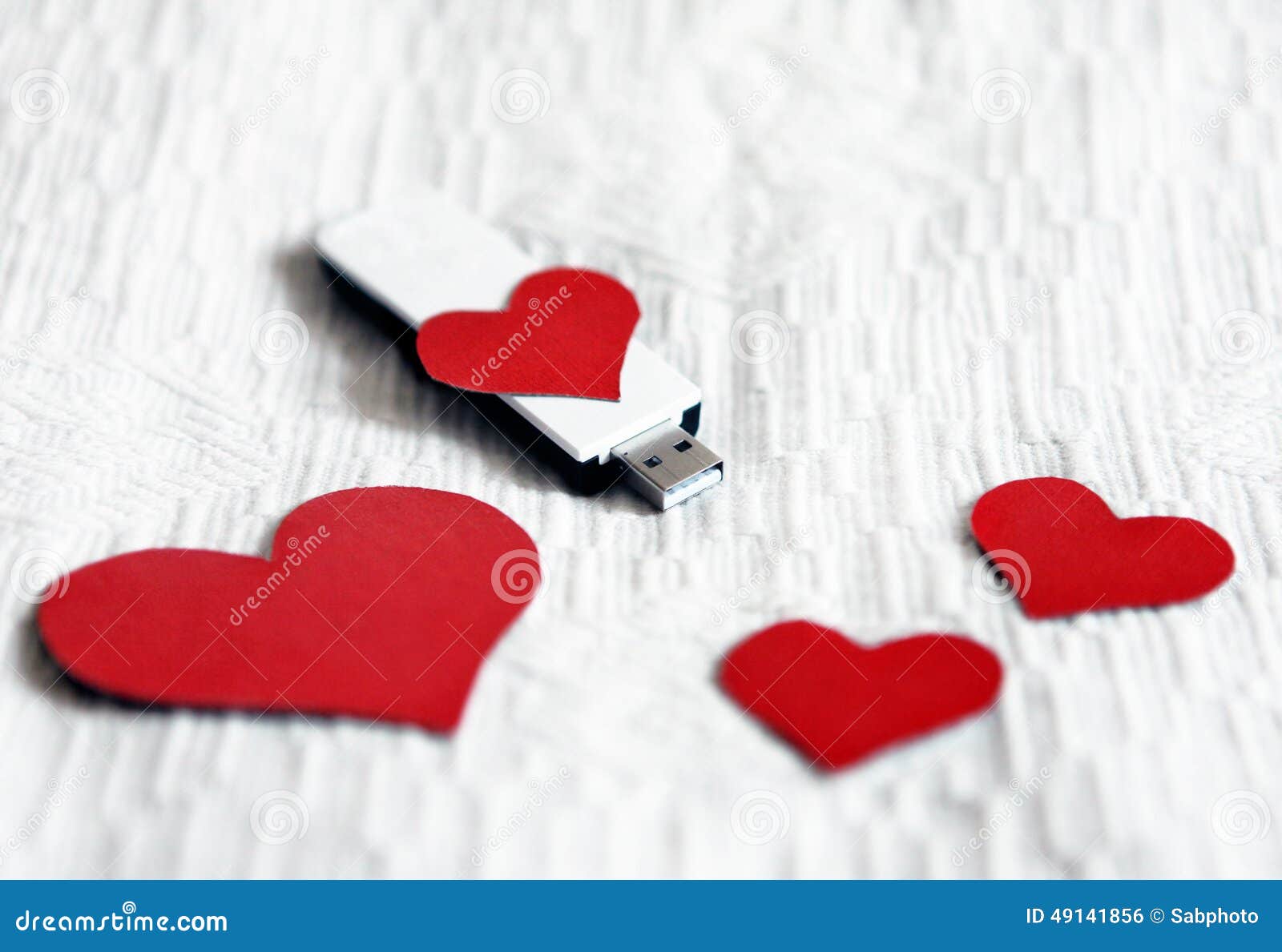 USB Flash Drive with Heart Shape Stock Photo - Image of love, device ...