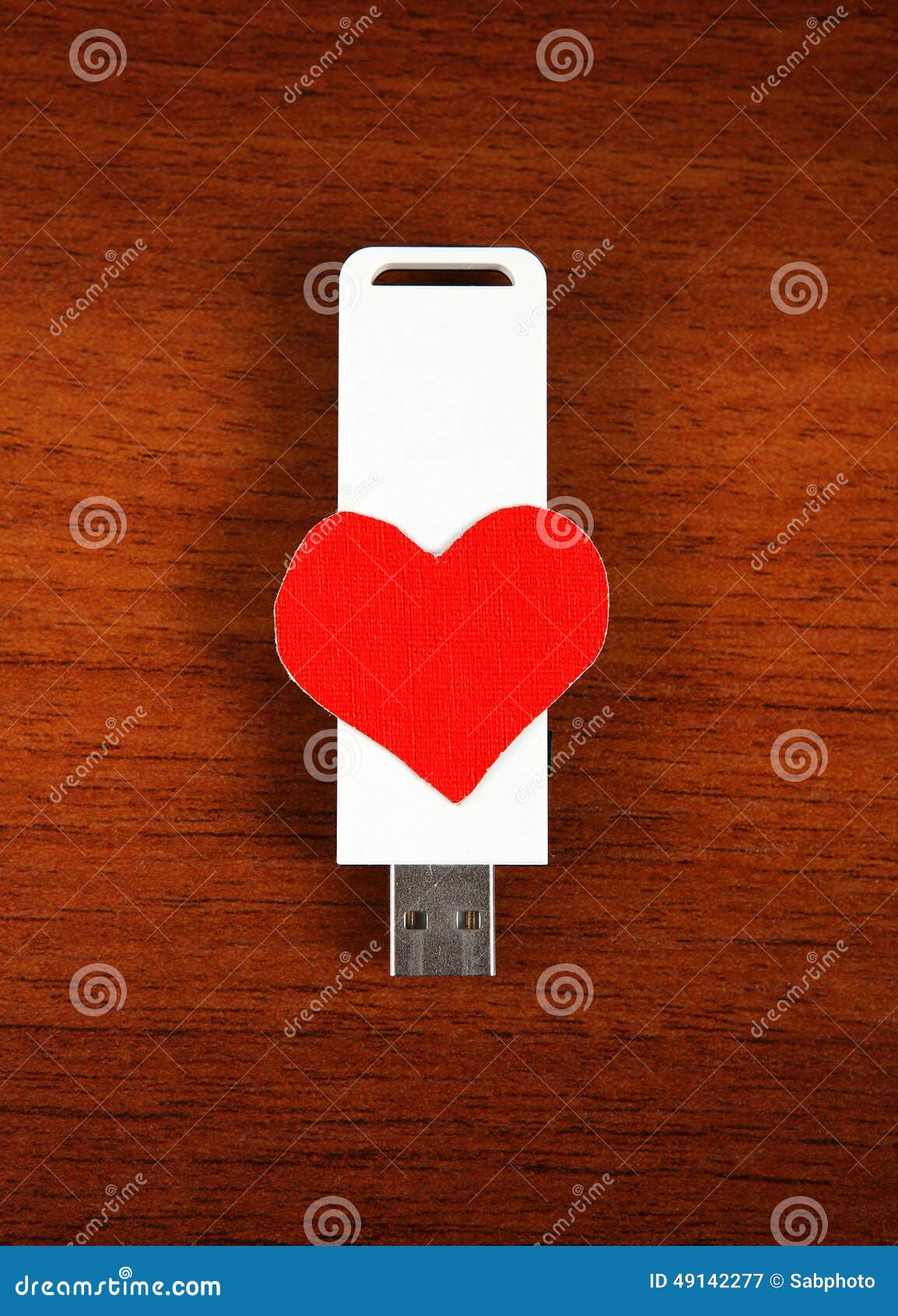 USB Flash Drive with Heart Shape Stock Image - Image of background ...