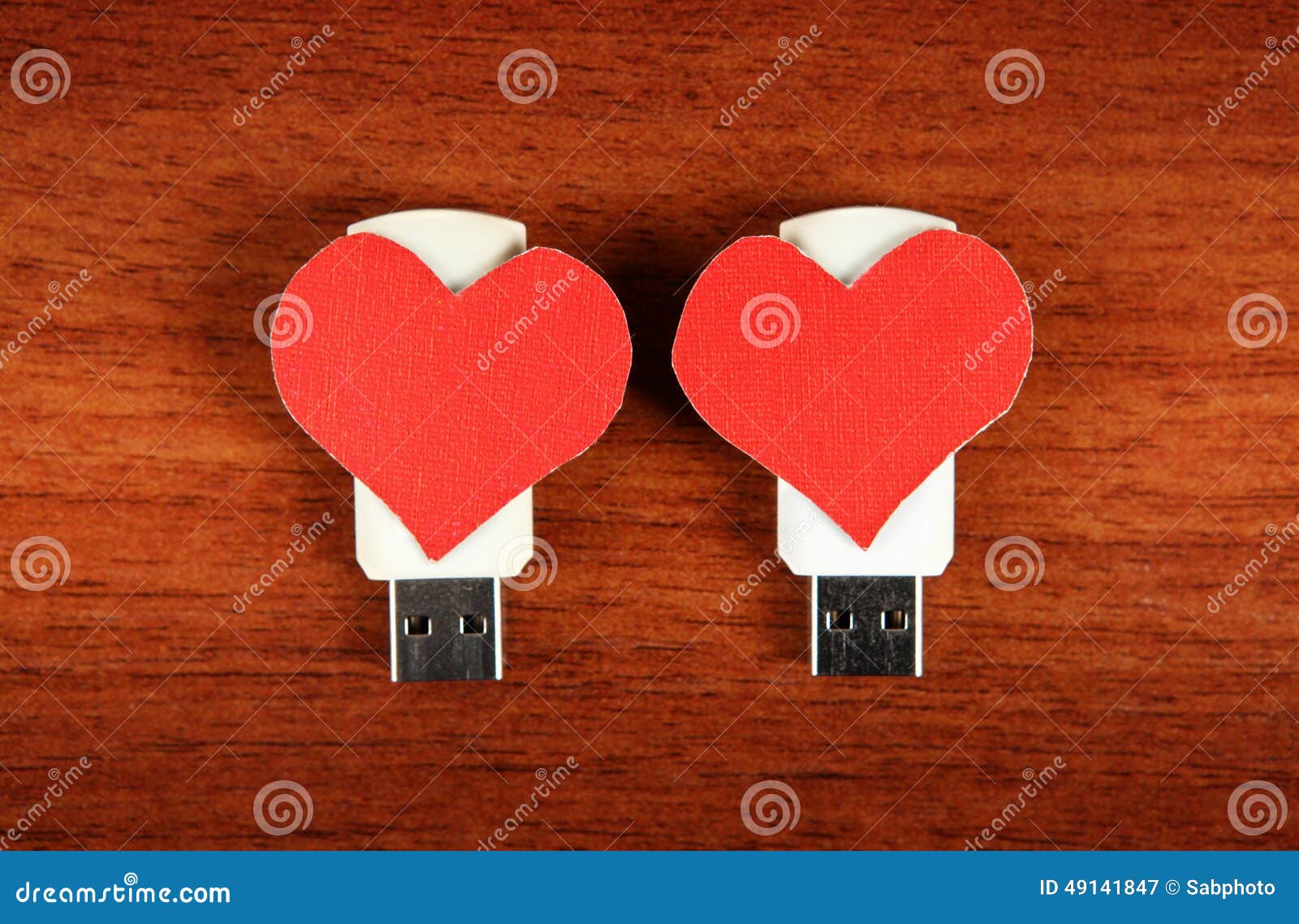USB Flash Drive with Heart Shapes Stock Image - Image of input, plastic ...