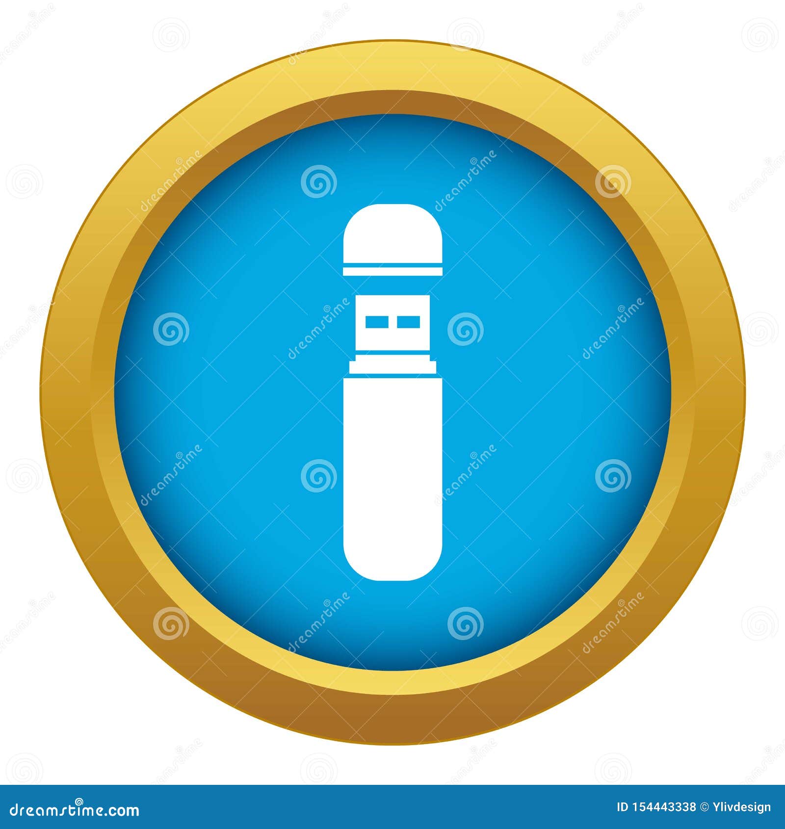 USB Flash Drive Icon Blue Vector Isolated Stock Vector - Illustration ...