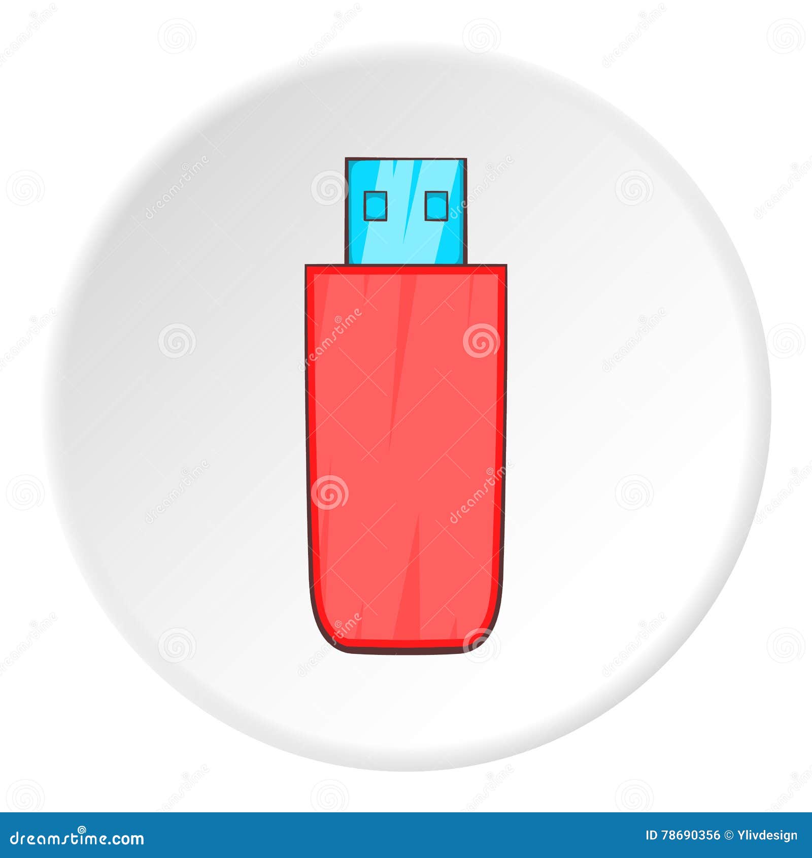 Usb Flash Drive Icon, Cartoon Style Stock Vector - Illustration of ...