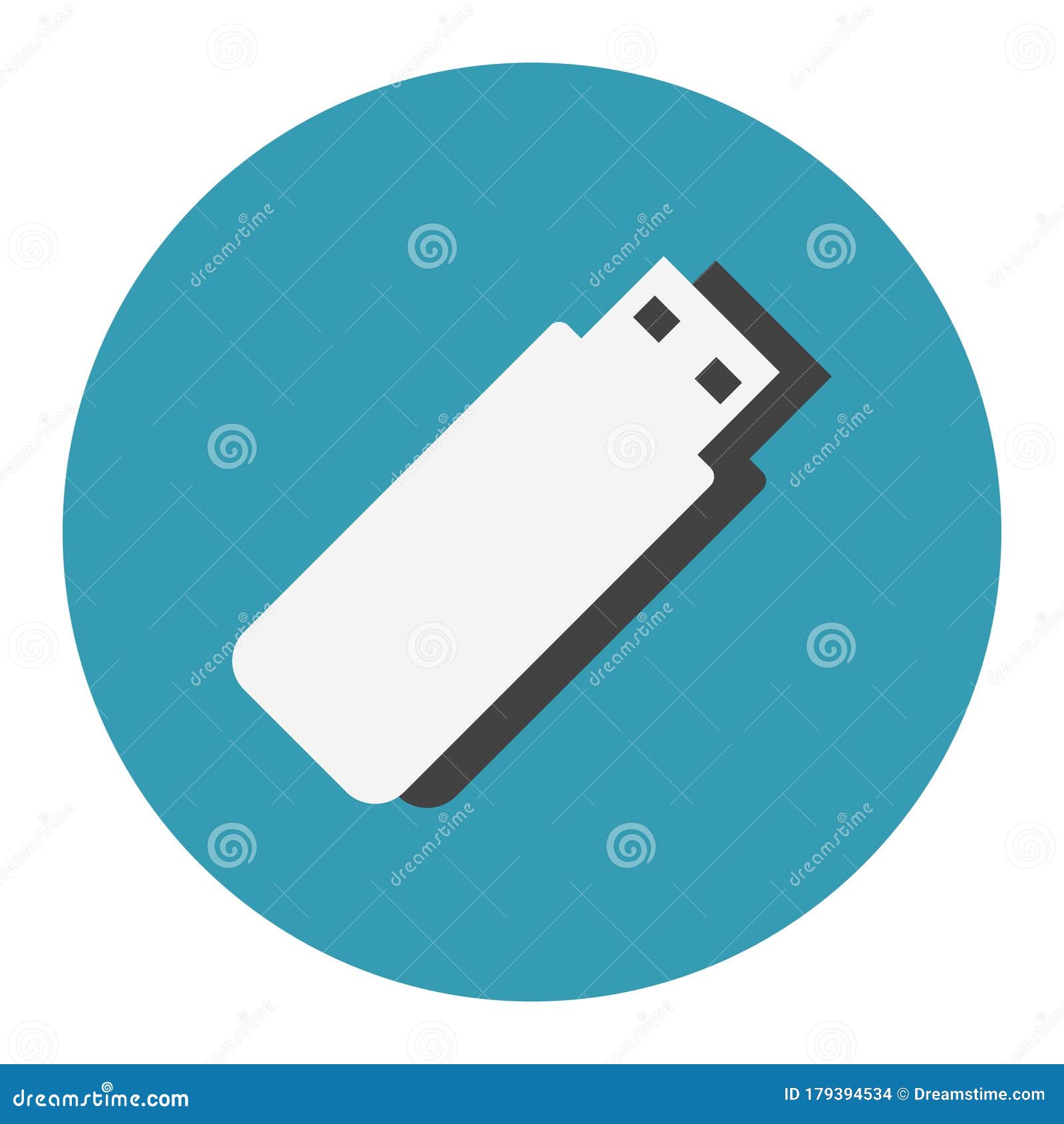 USB Flash Drive Icon on White Background. Vector Illustration in Trendy ...