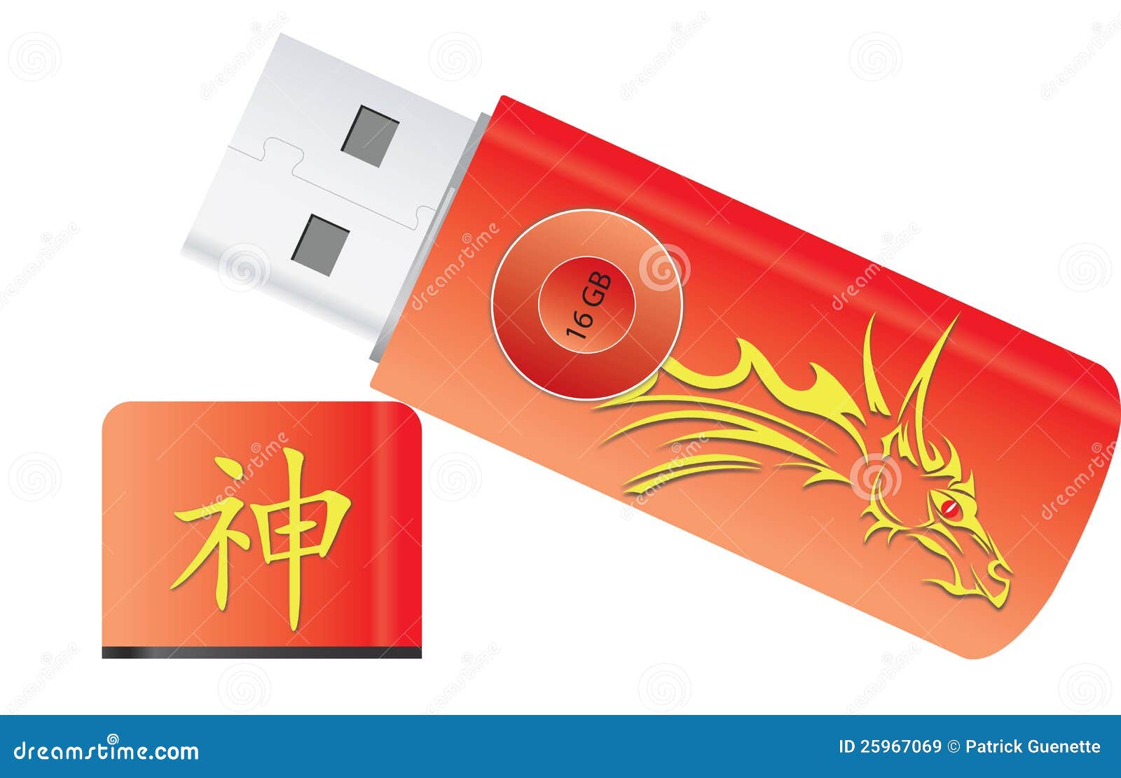 USB Flash Drive, Illustration Stock Vector - Illustration of modern ...