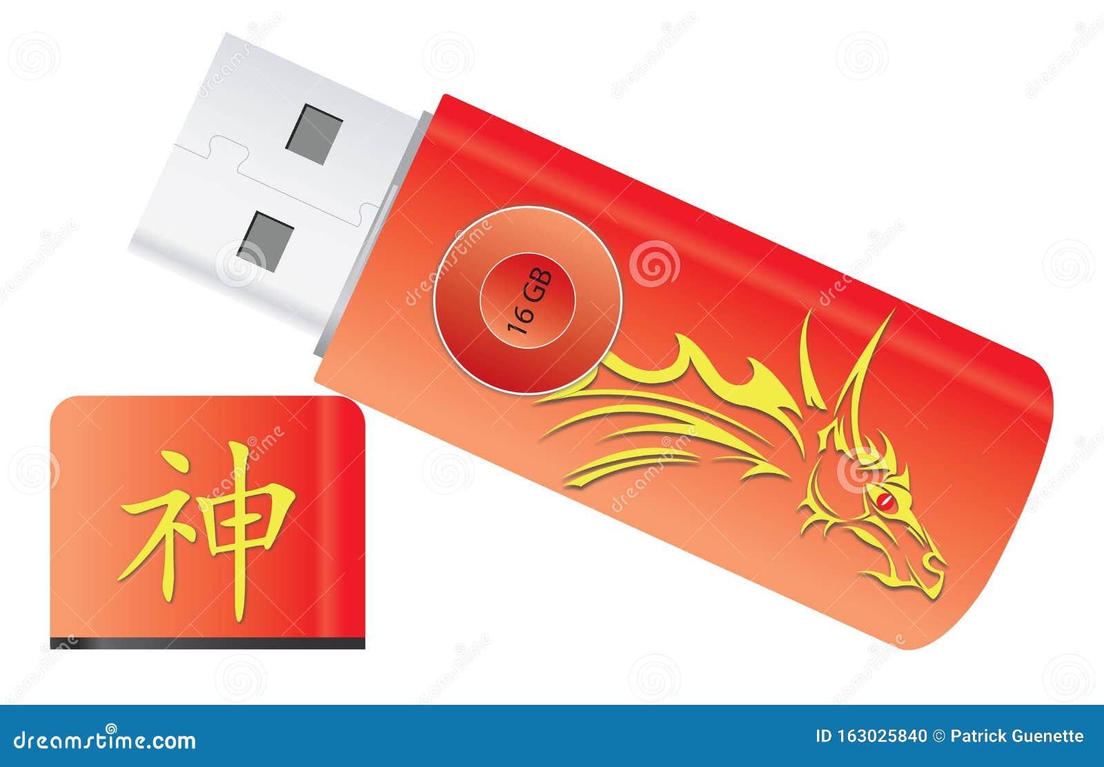 USB Flash Drive, Illustration Stock Vector - Illustration of media ...