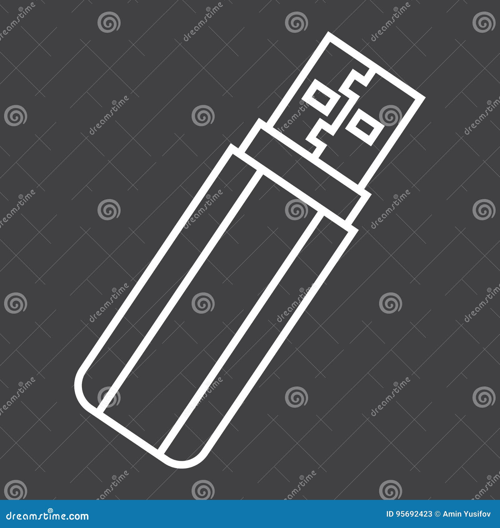 USB Flash Drive Line Icon, Device and Hardware Stock Vector ...