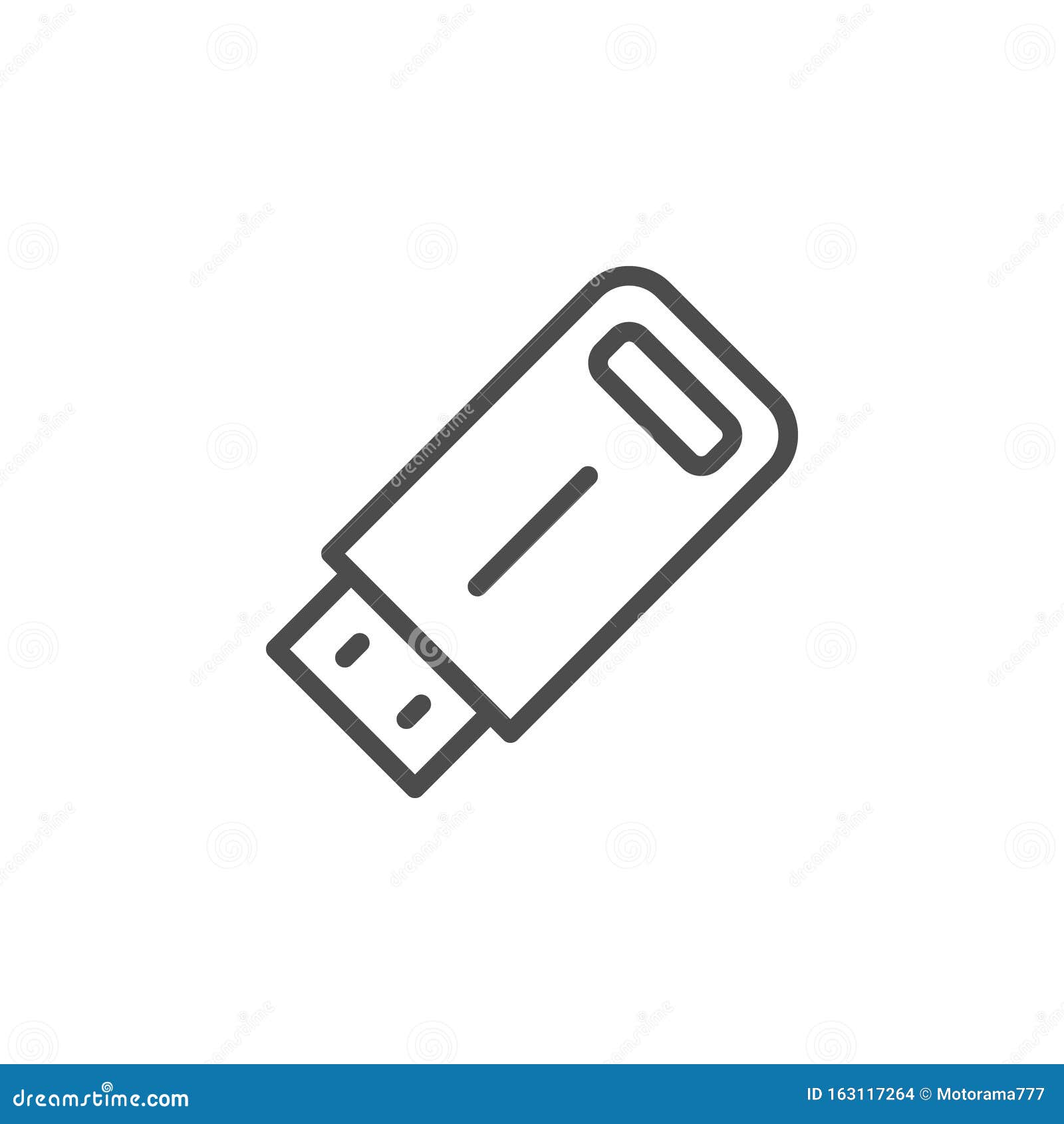 USB Flash Drive Line Outline Icon Stock Vector - Illustration of ...