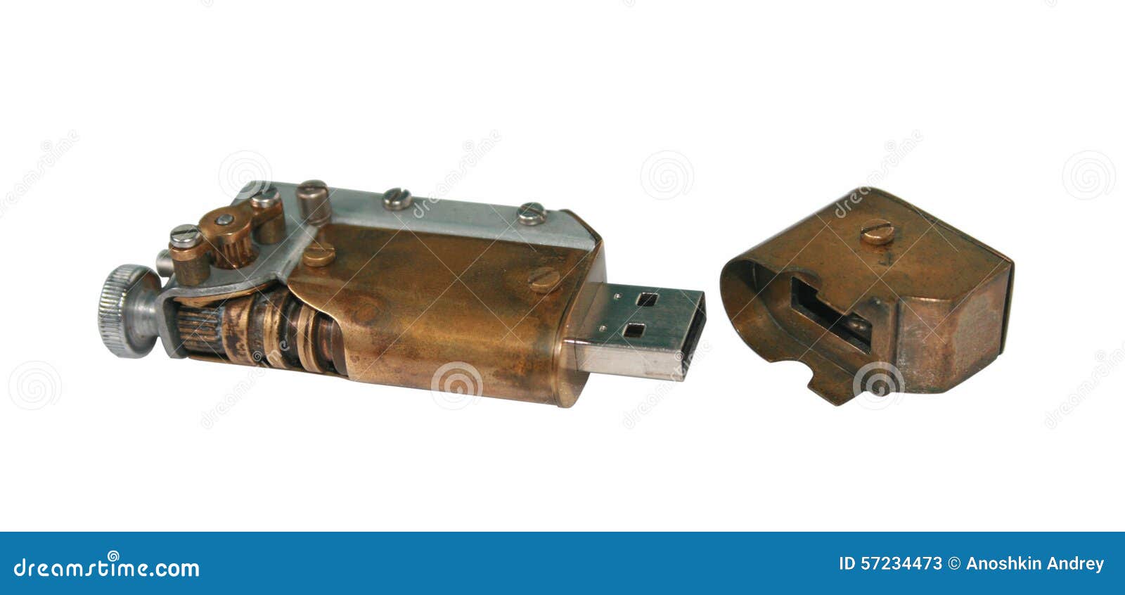 USB Flash Drive Made of Parts of Old Machinery Stock Image - Image of ...