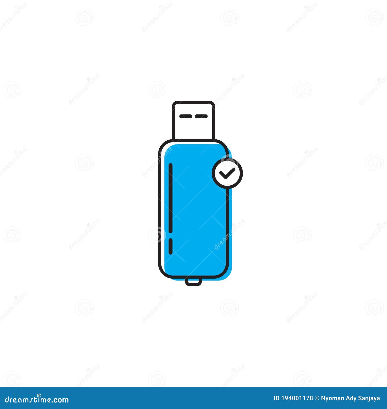 USB Flash Drive Notification Vector Icon. Filled Flat Sign for Mobile ...