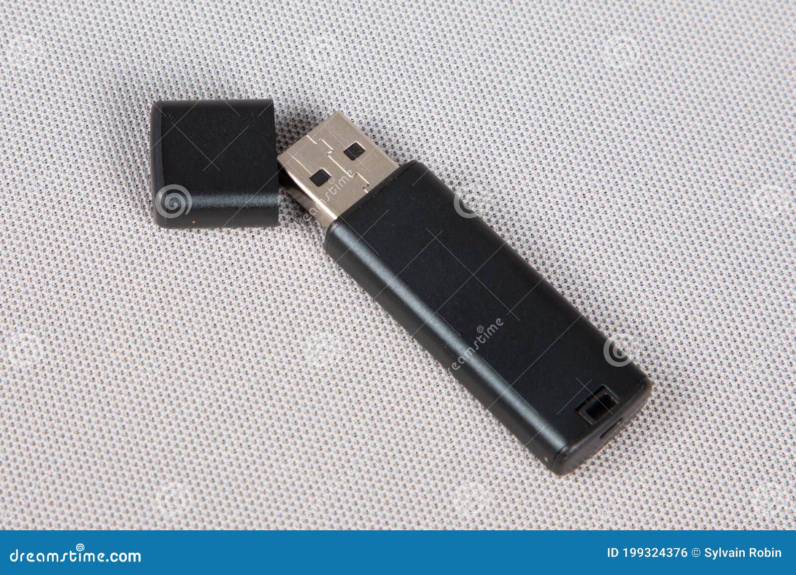 USB Flash Drive Open Lid Memory Stick on White Background Stock Photo ...