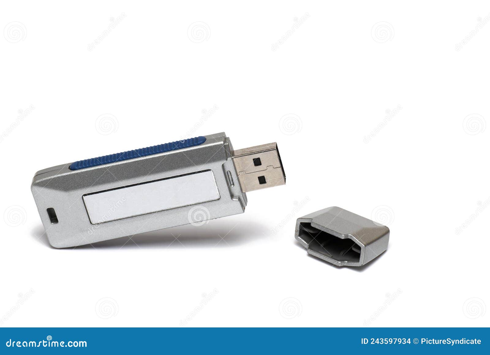 USB Flash Drive Opened Cap White Background Stock Photo - Image of ...