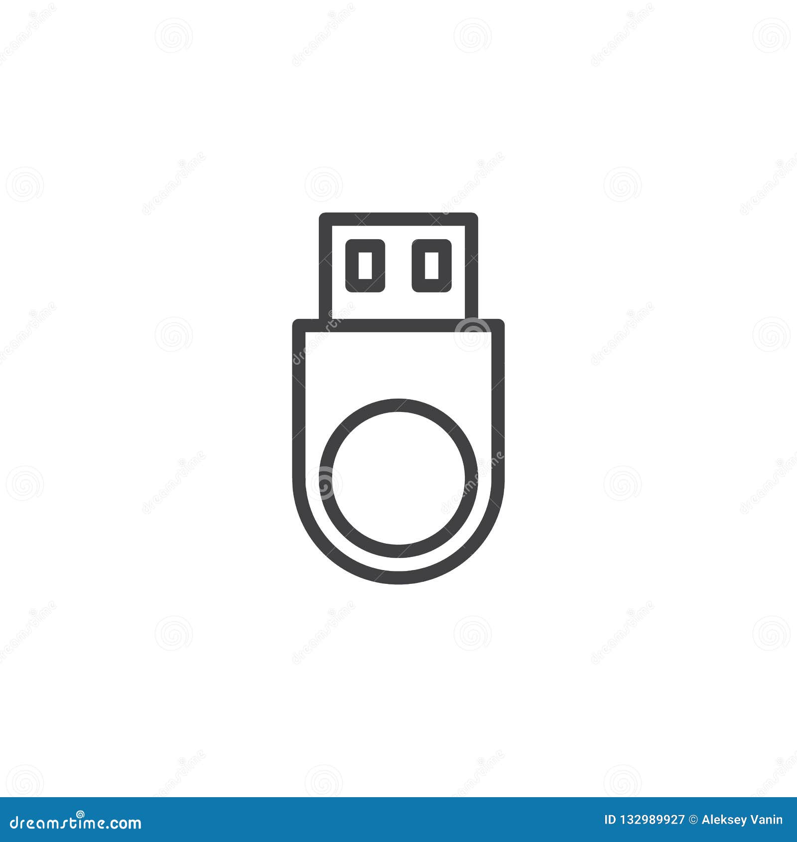 USB Flash Drive Outline Icon Stock Vector - Illustration of outline ...