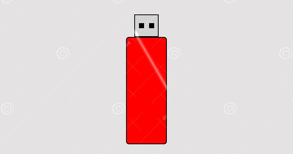 USB Flash Drive or Pen Drive Abstract Illustration in High Resolution ...