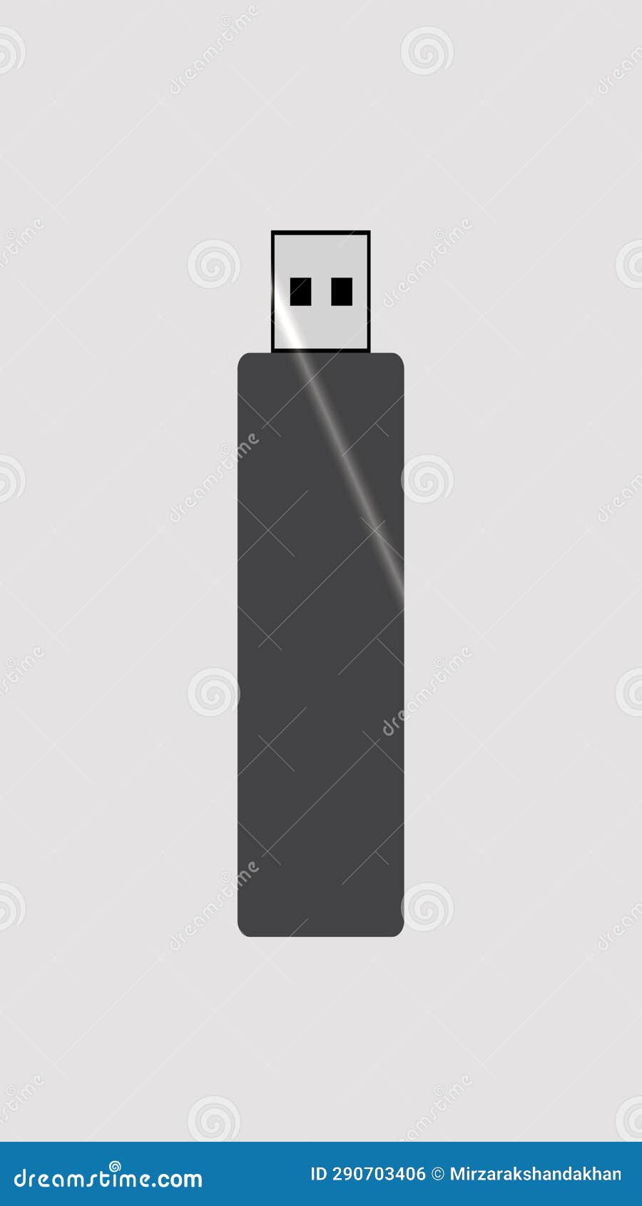 USB Flash Drive or Pen Drive Abstract Illustration in Vertical High ...