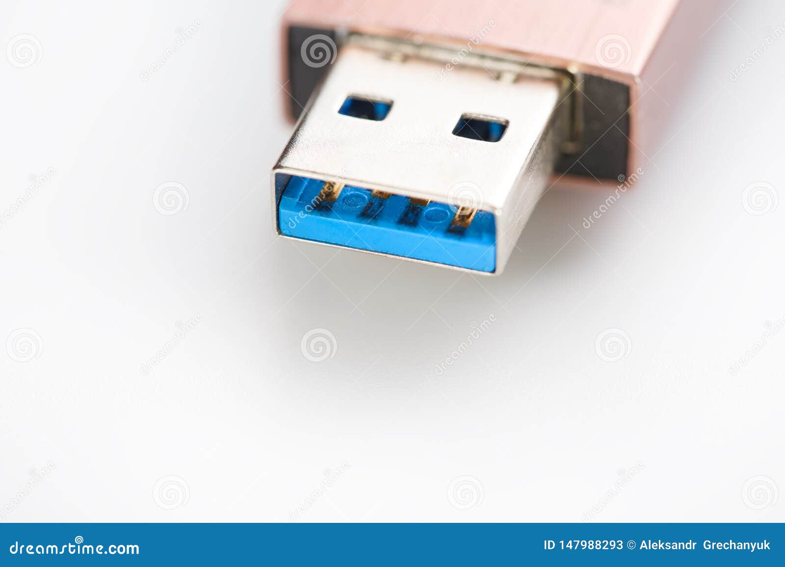 USB Flash Drive 3 Plug Closeup on a White Background. Storage in ...
