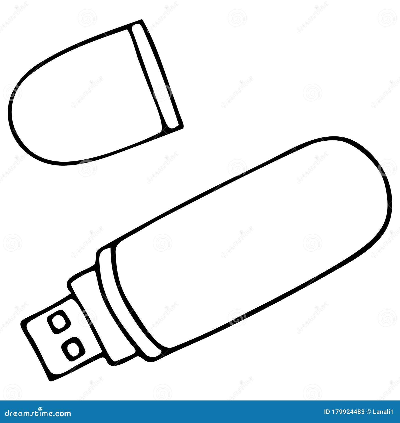 USB Flash Drive. Additional Memory. Sketch. Vector Illustration ...