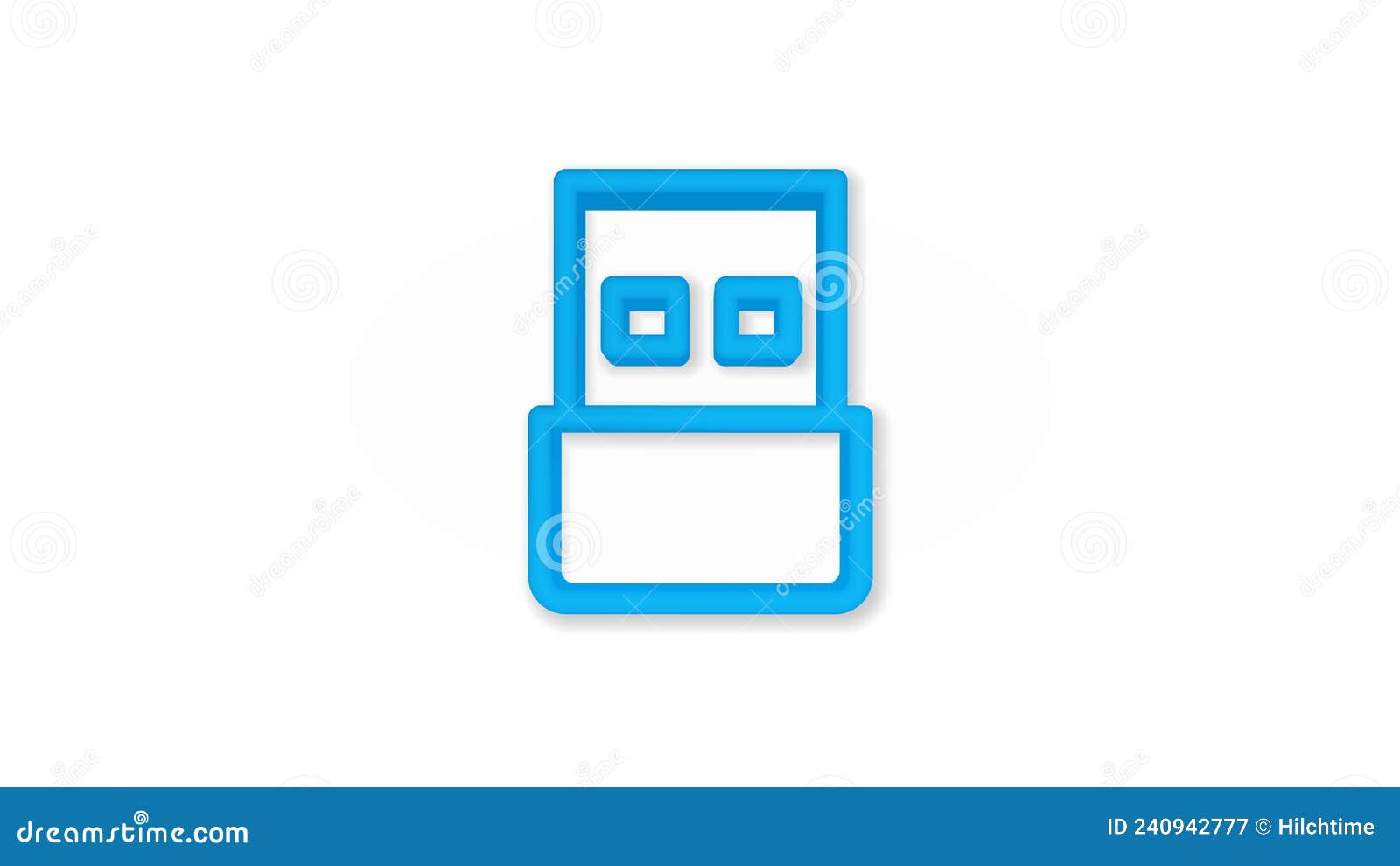 USB Flash Drive Realistic Icon. 3d Line Vector Illustration. Top View ...