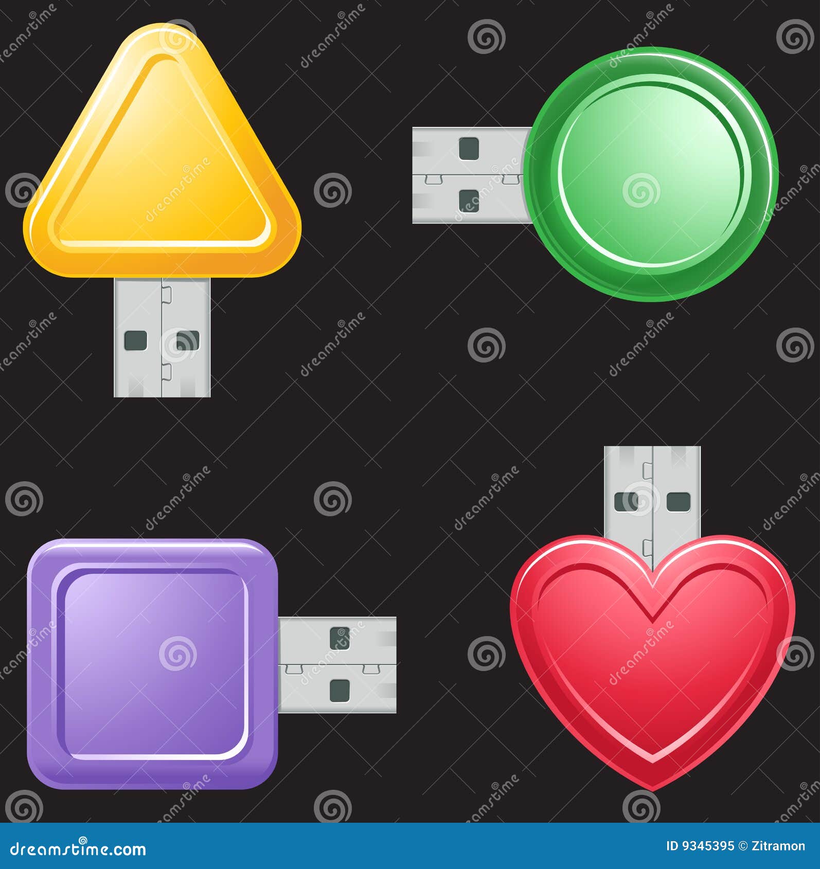 USB Flash Drive Shapes stock vector. Illustration of gadgets - 9345395