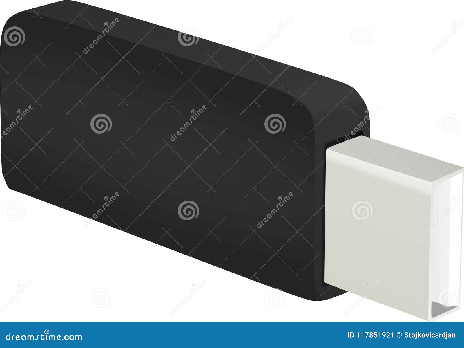 USB flash drive. side view stock vector. Illustration of black - 117851921