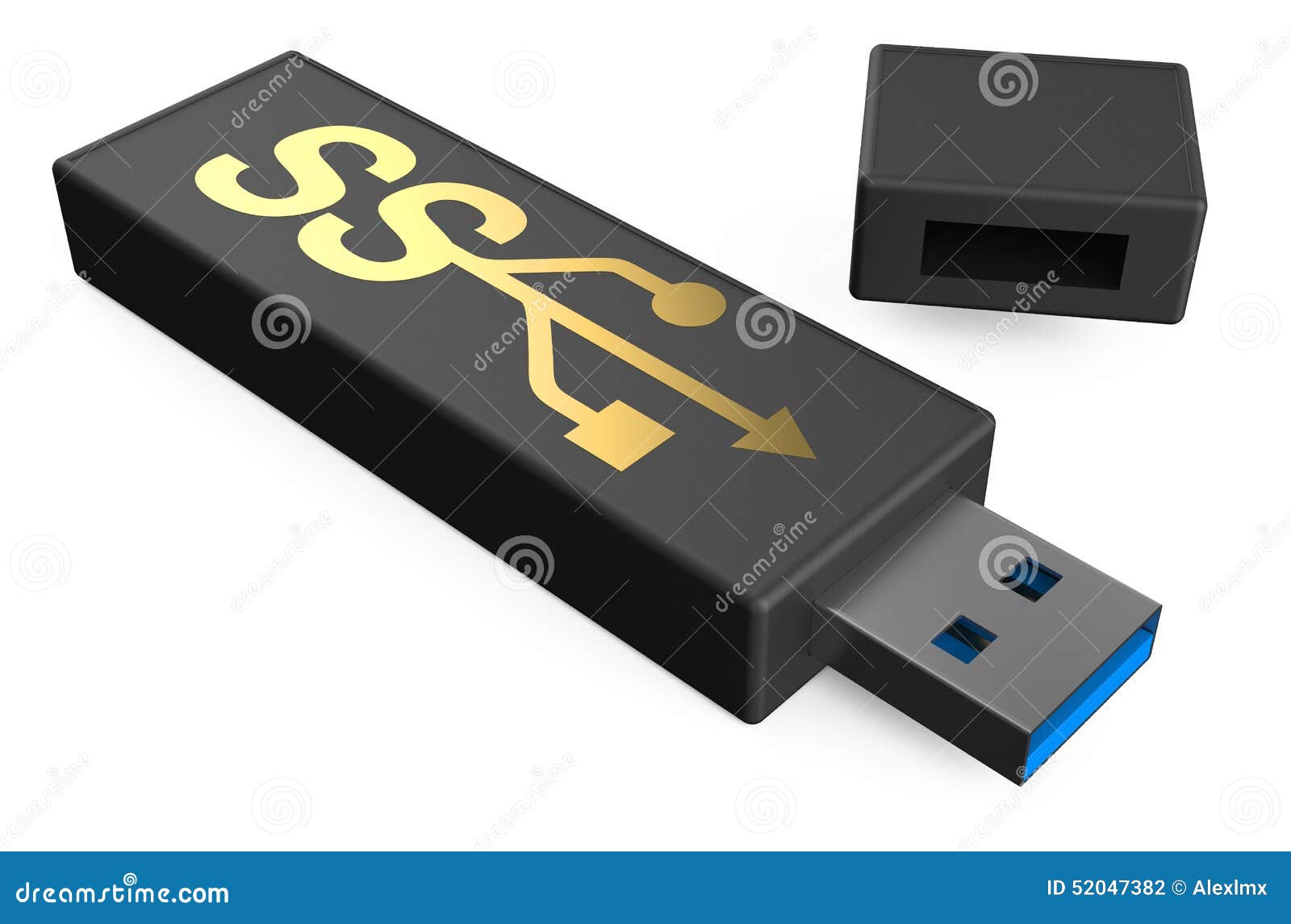USB flash drive ss 3.0 stock illustration. Illustration of object ...