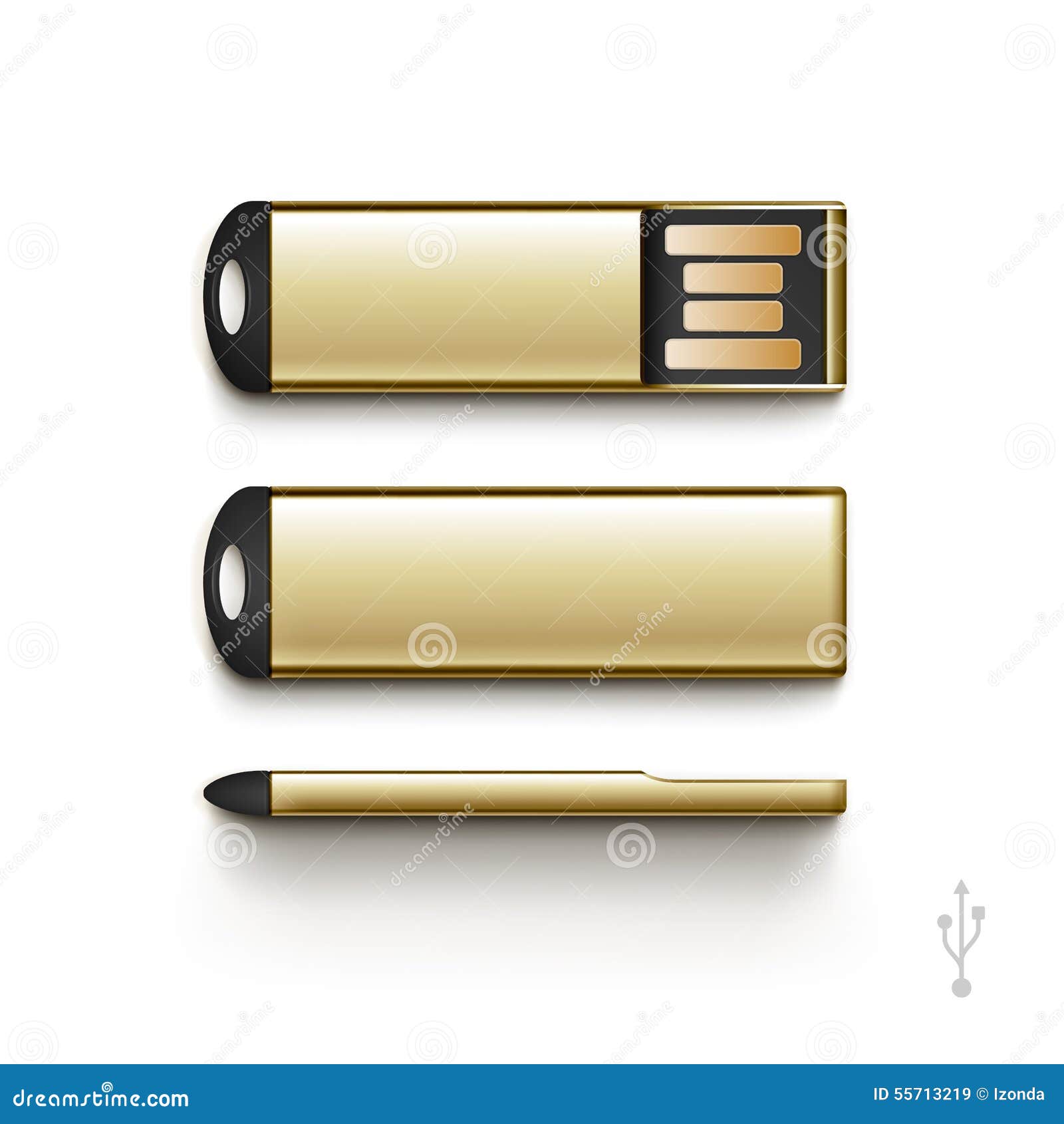 USB Flash Drive Stick Memory Vector Set Isolated Stock Vector ...