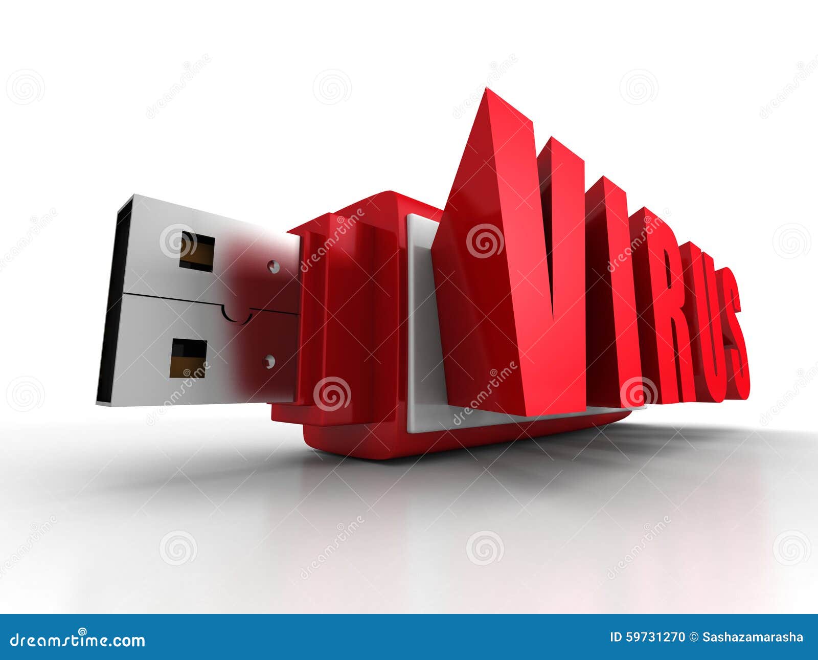 USB Flash Drive Stick with Word Text VIRUS Stock Illustration ...