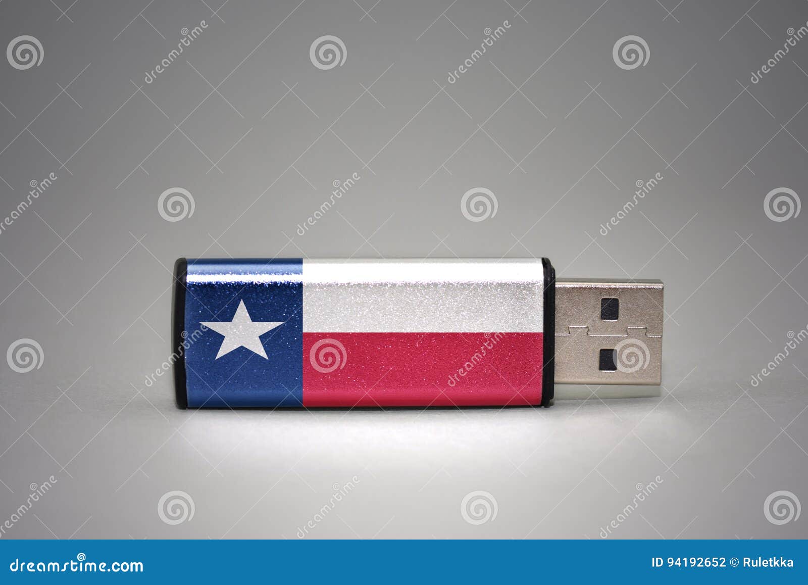 Usb Flash Drive with the Texas State Flag of on Gray Background. Stock ...