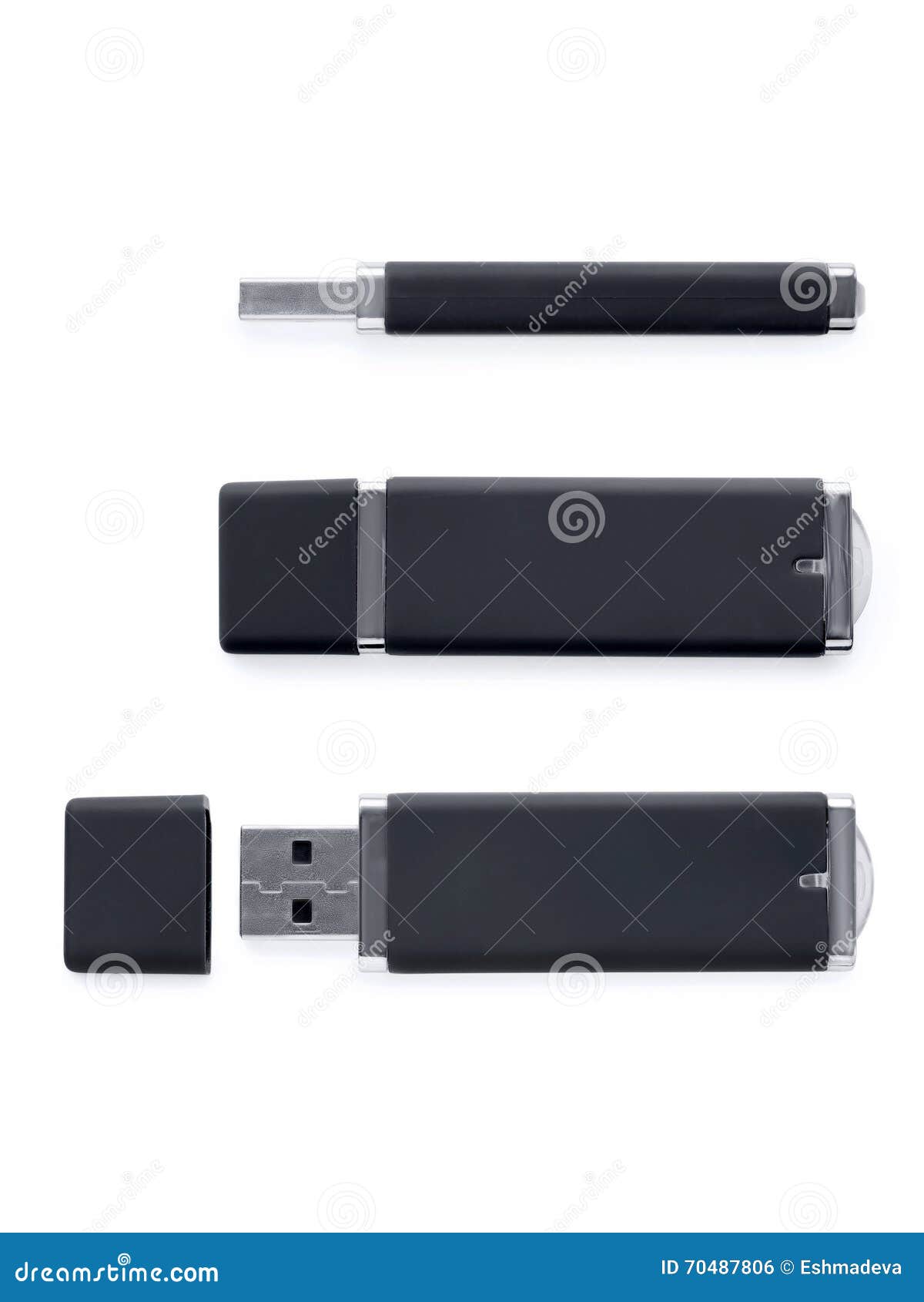 USB Flash Drive in Three Different Positions Stock Photo - Image of ...