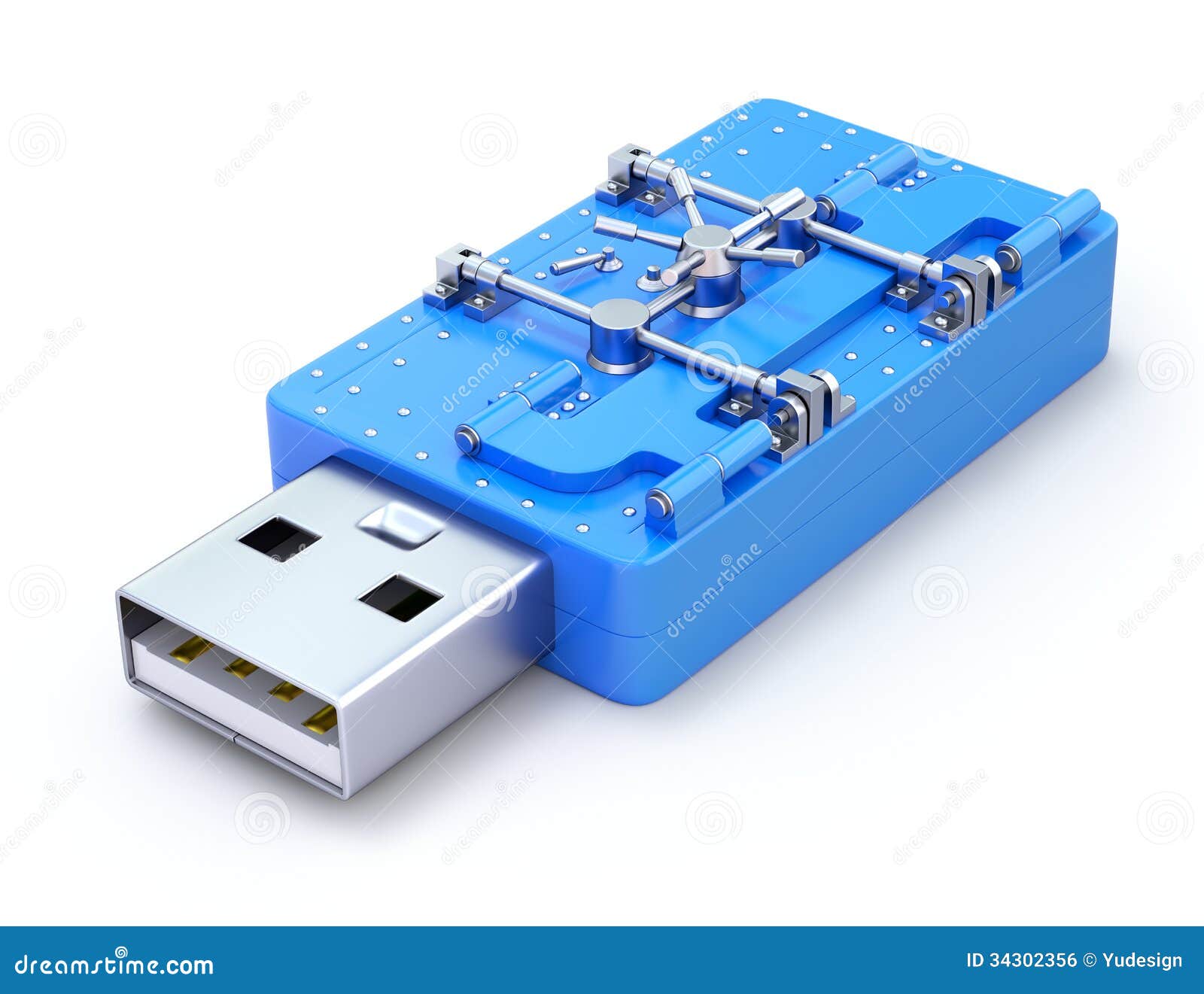 USB Flash Drive with the Vault Stock Illustration - Illustration of ...