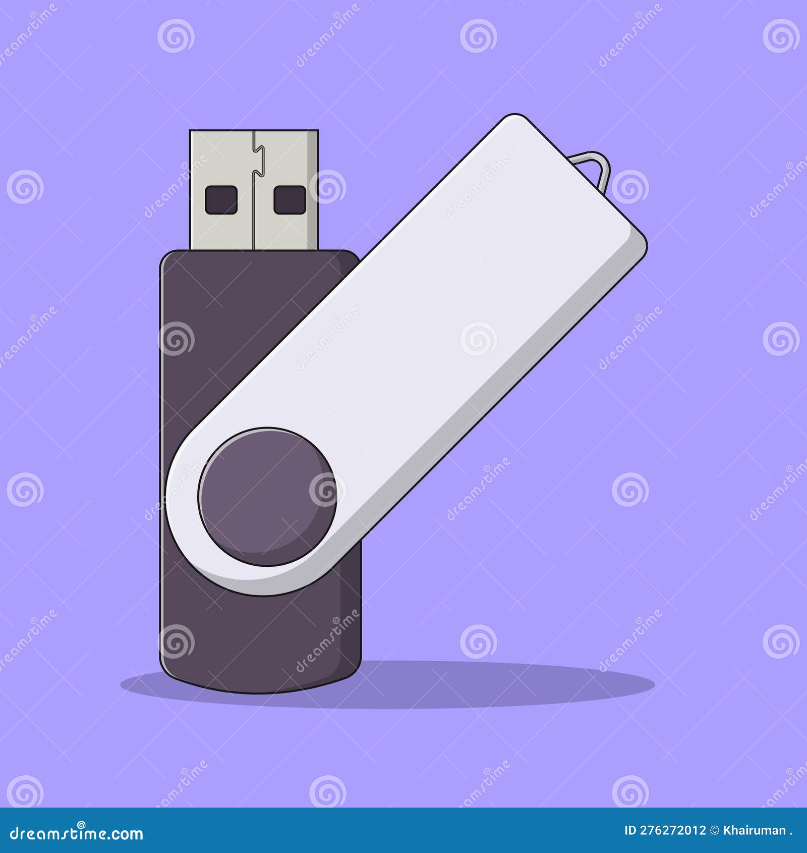 USB Flash Drive Vector Icon Illustration. Removable Media Vector Stock ...