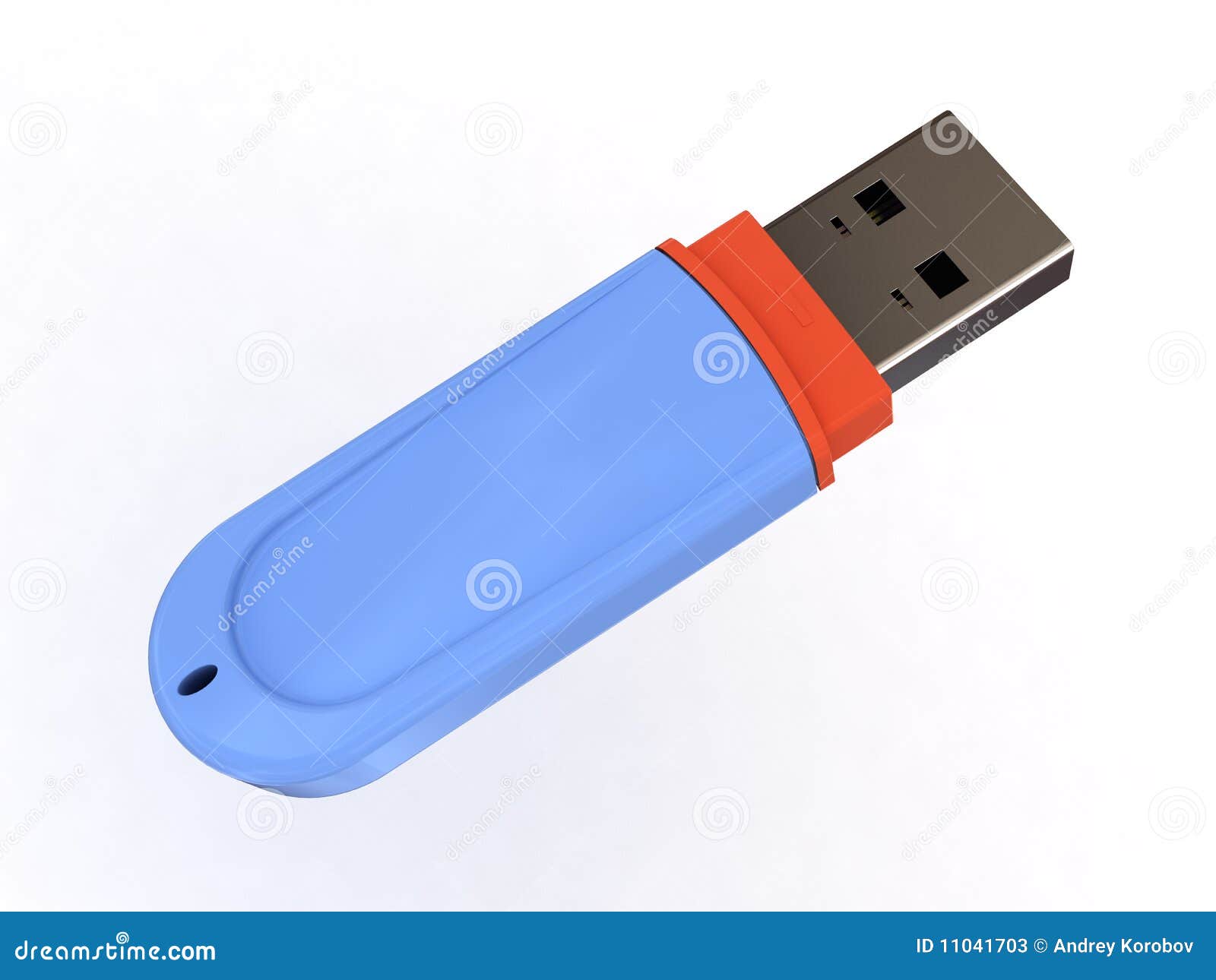 USB Flash Drive on White Background Stock Illustration - Illustration ...