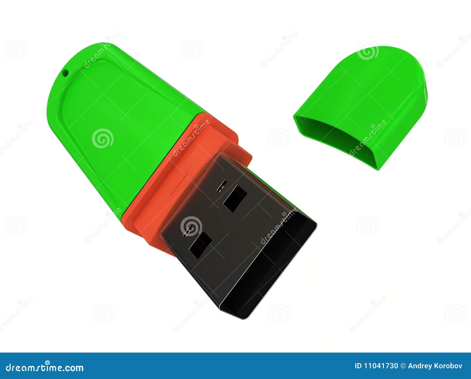 USB Flash Drive on White Background Stock Illustration - Illustration ...
