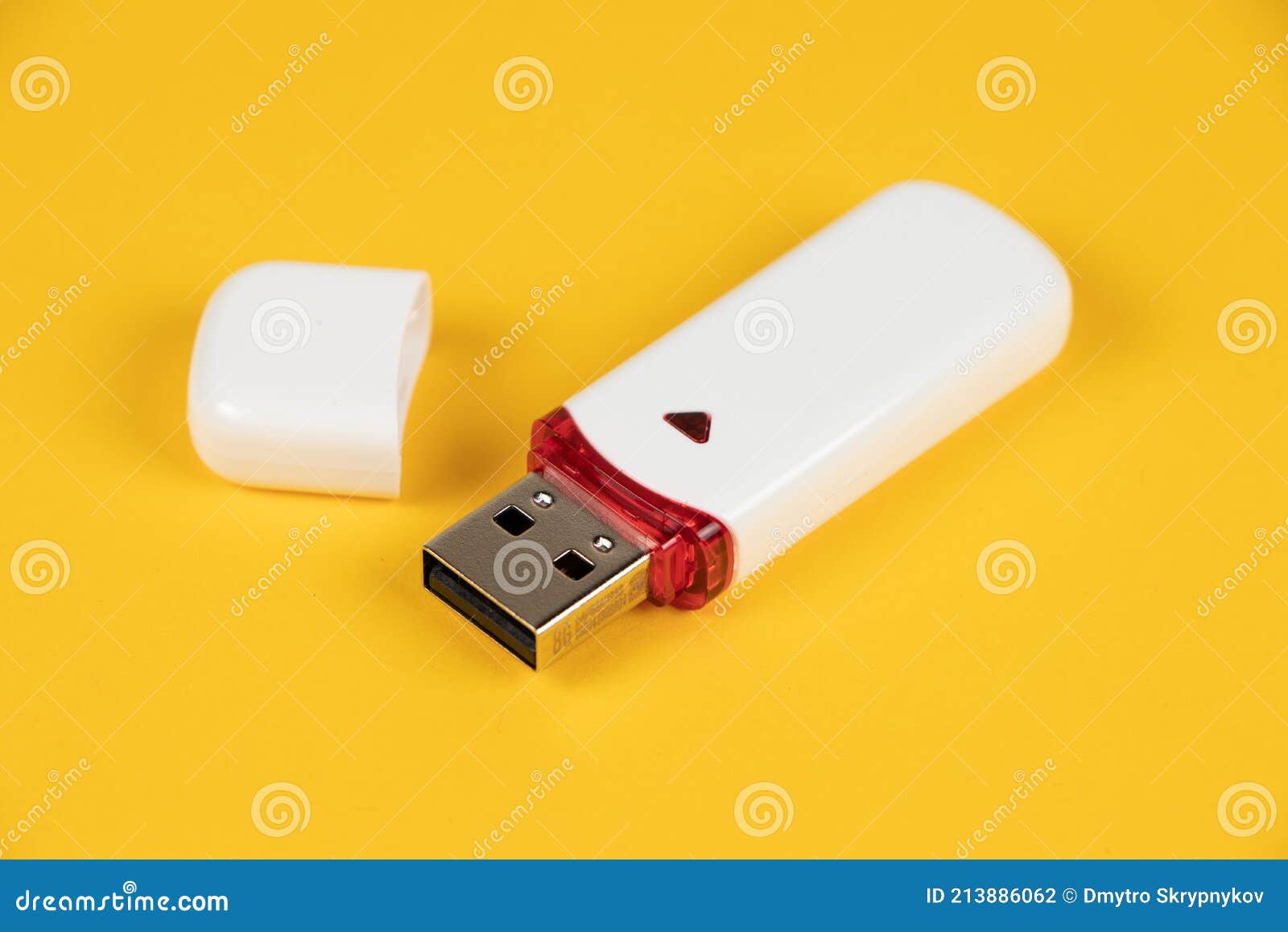 USB Flash Drive on Yellow Background Stock Photo - Image of plastic ...