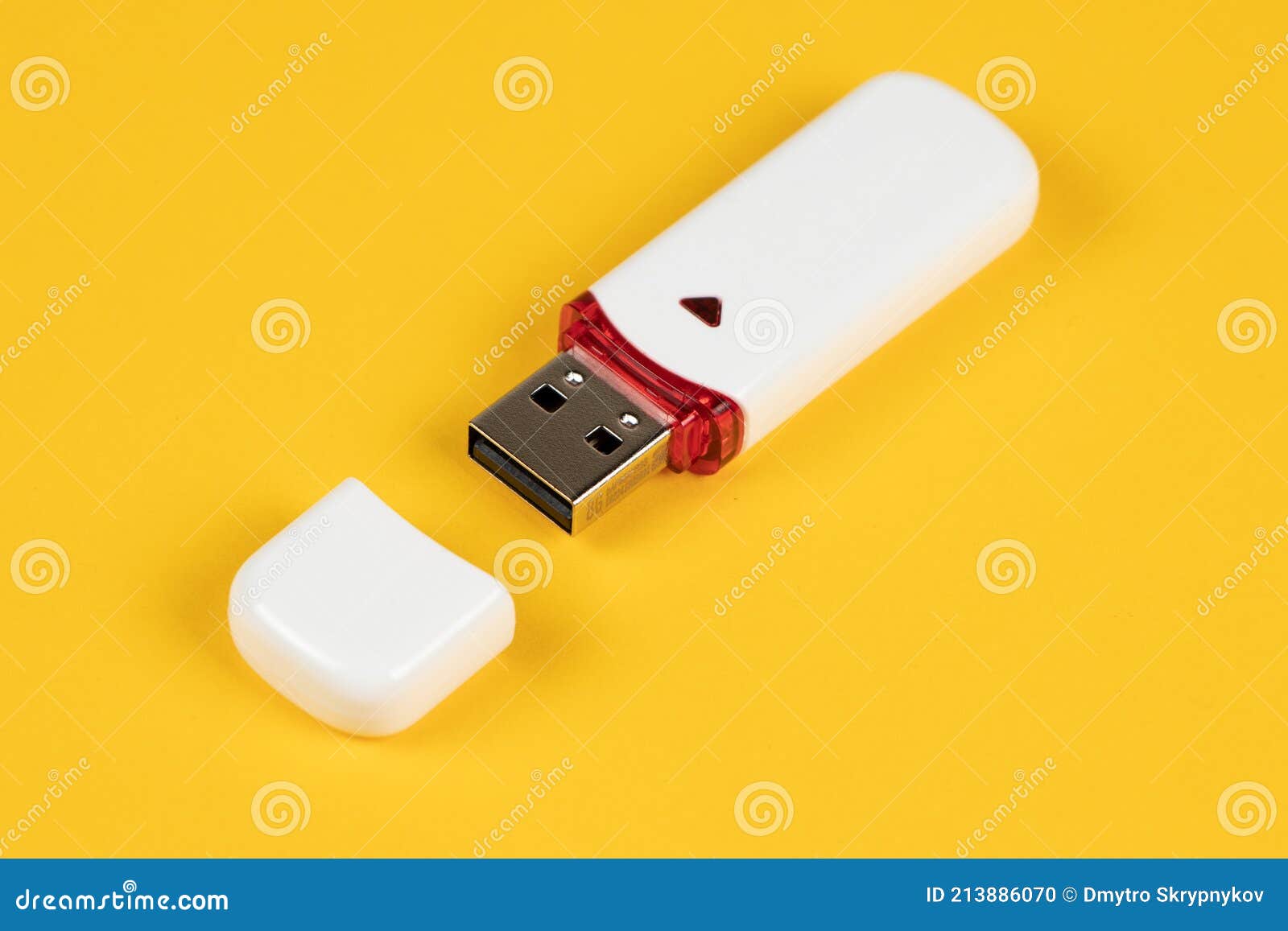 USB Flash Drive on Yellow Background Stock Photo - Image of electronics ...