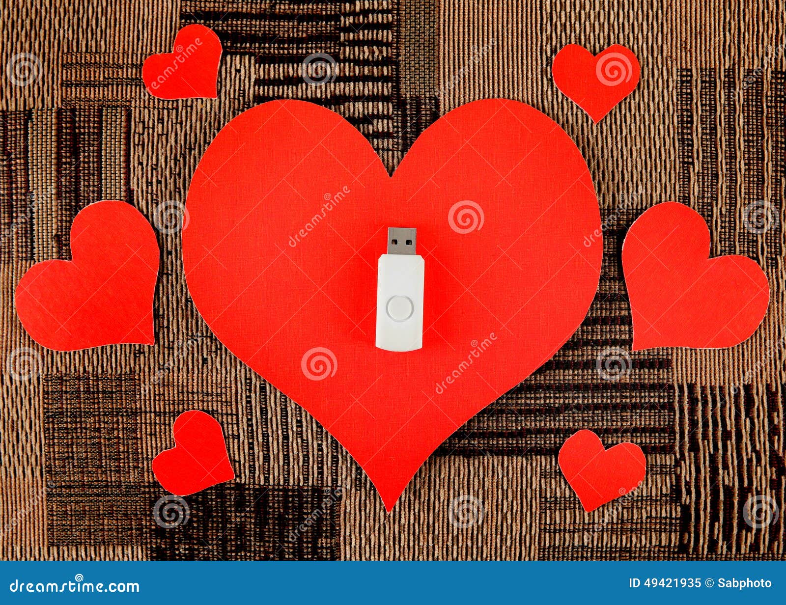 USB Flash Drives with Heart Shapes Stock Image - Image of love, indoor ...