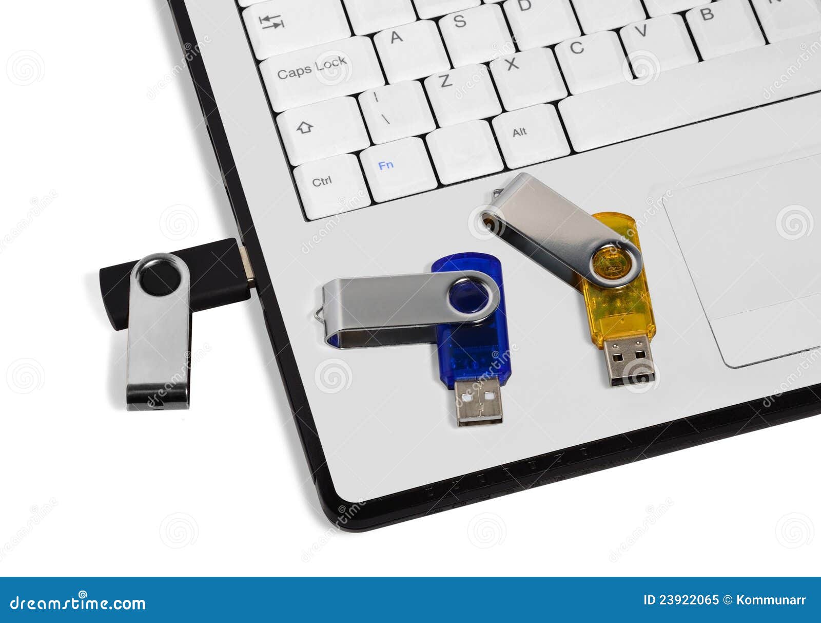 USB Flash Drives and Laptop Stock Image - Image of computer, disc: 23922065
